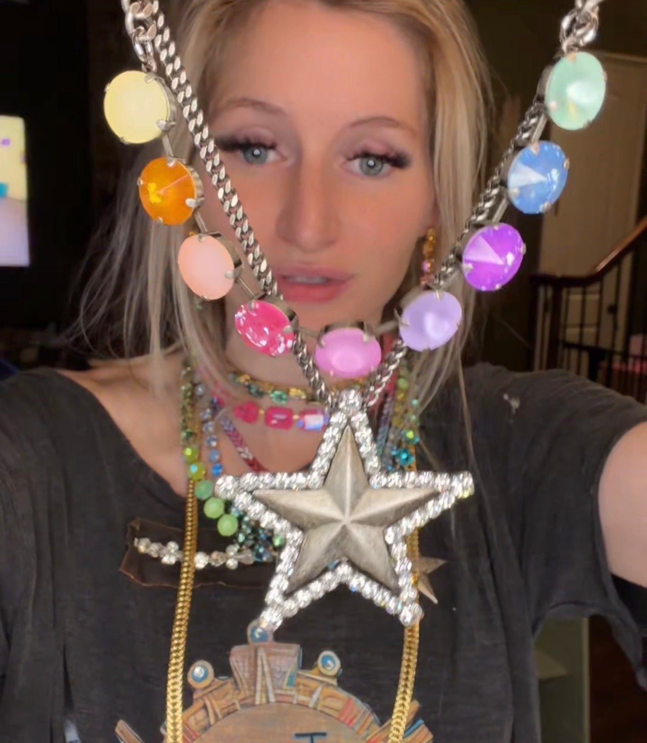 MEGA LAYERED SILVER STAR NECKLACE FAIRY DUST – PEARL'S BUNGALOW